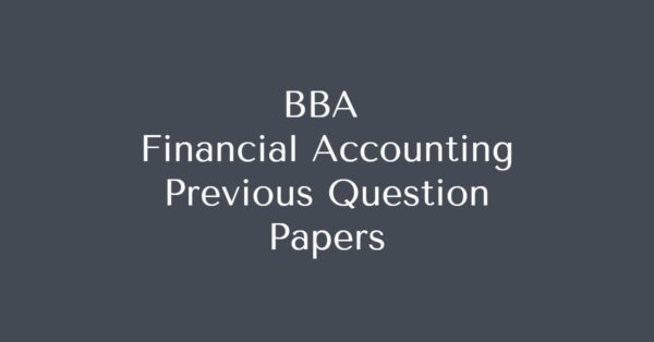 Financial Accounting Question Paper BBA Calicut University