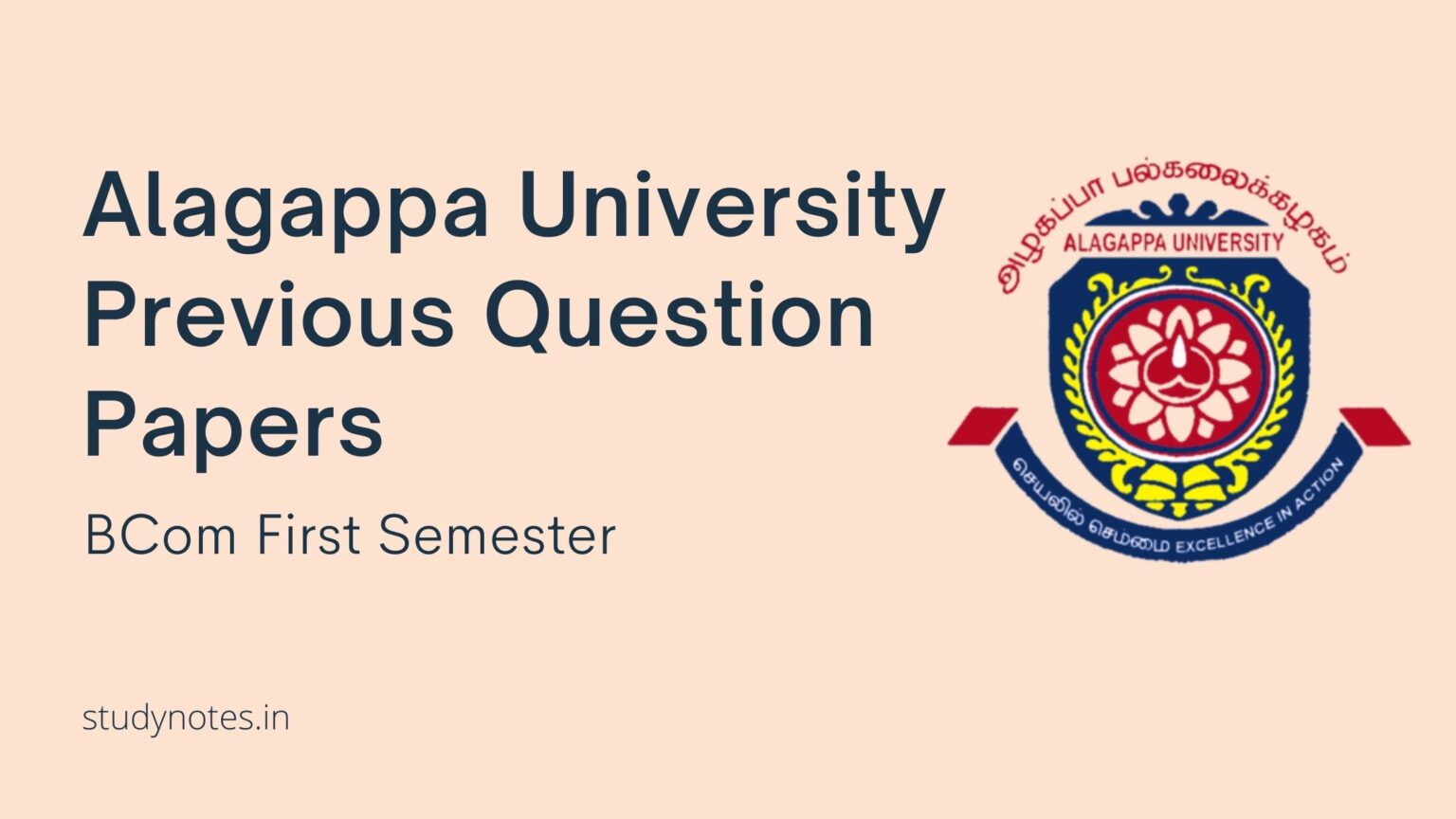 Alagappa University BCom First Semester Previous Question Paper ...