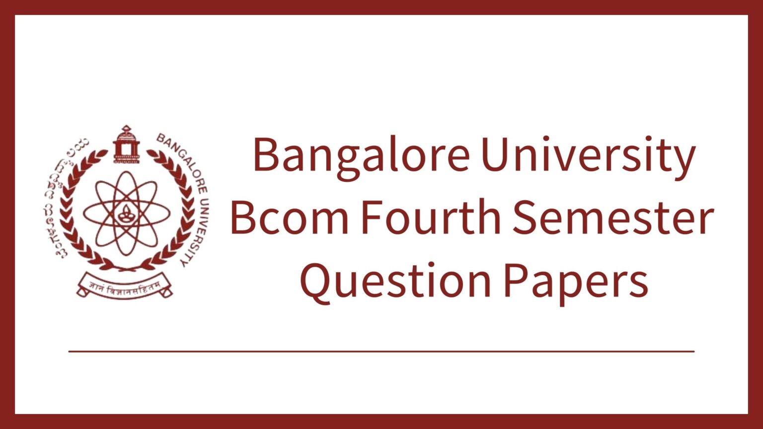 BCom Fourth Semester Previous Question Paper | Bangalore University ...
